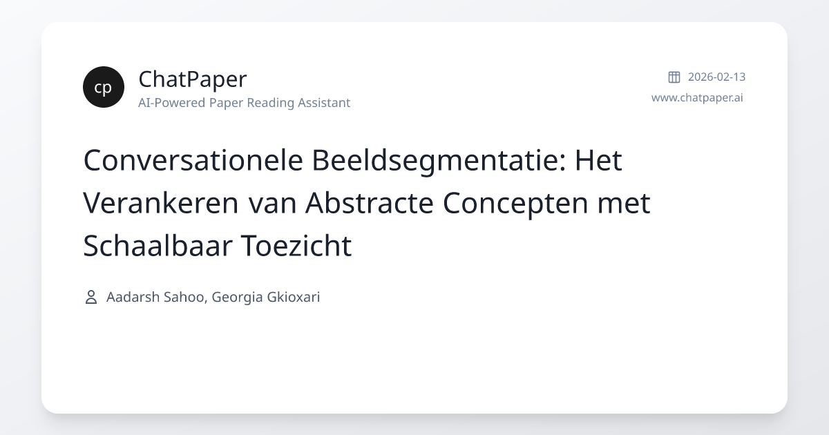 Conversationele Beeldsegmentatie: Het Verankeren van Abstracte ...