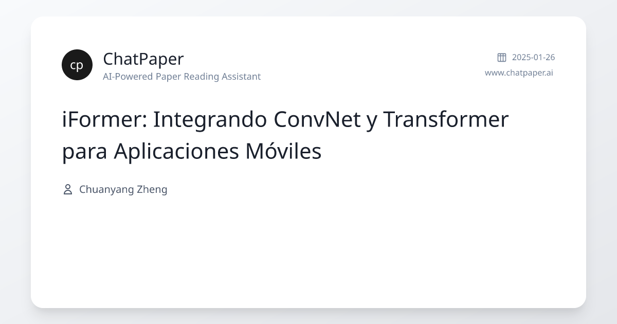 iFormer: Integrando ConvNet y Transformer para Aplicaciones Móviles ...