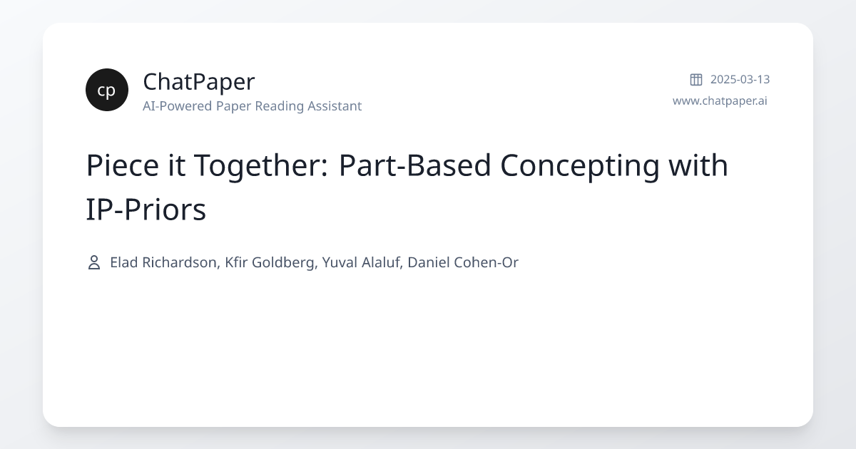 Piece it Together: Part-Based Concepting with IP-Priors - Paper Details