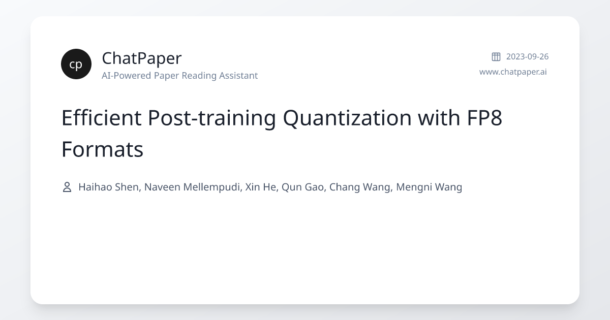 Efficient Post-training Quantization with FP8 Formats - Paper Details