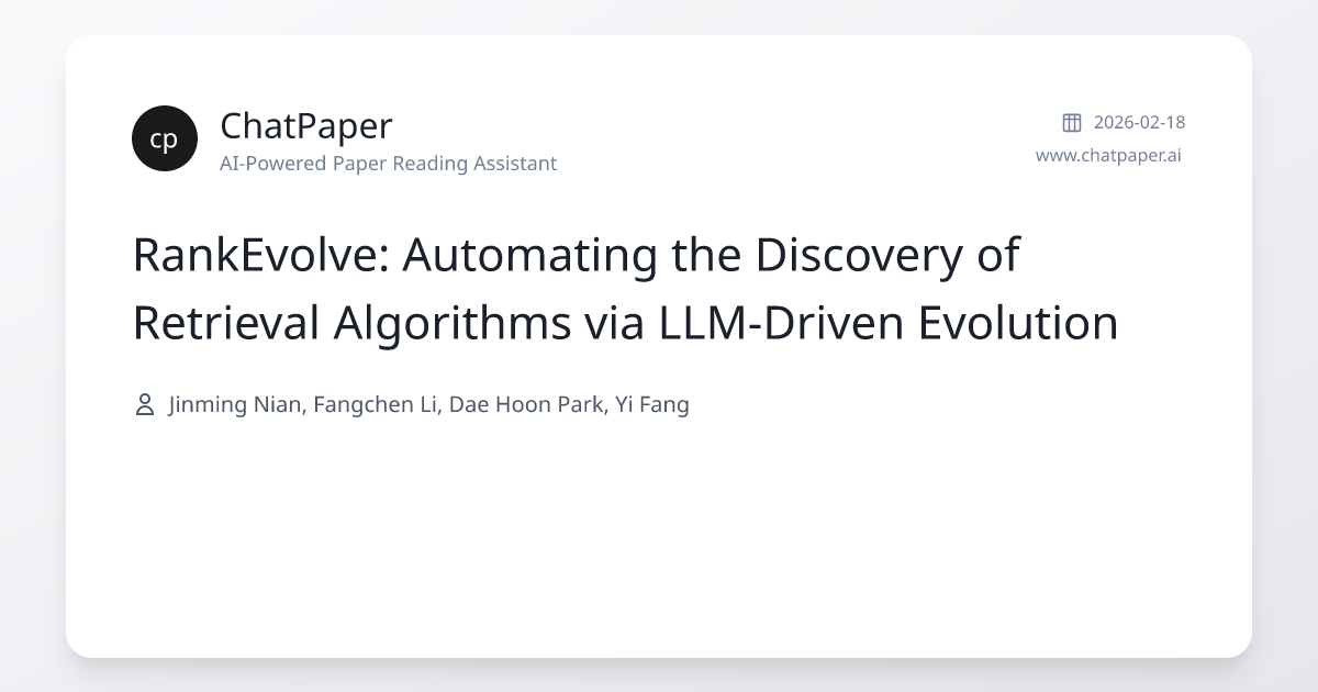 RankEvolve: Automating the Discovery of Retrieval Algorithms via LLM ...