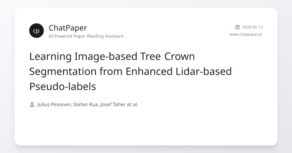 Learning Image-based Tree Crown Segmentation from Enhanced Lidar-based ...