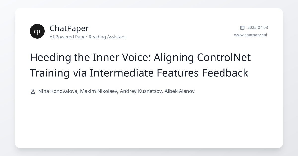 Heeding the Inner Voice: Aligning ControlNet Training via Intermediate ...