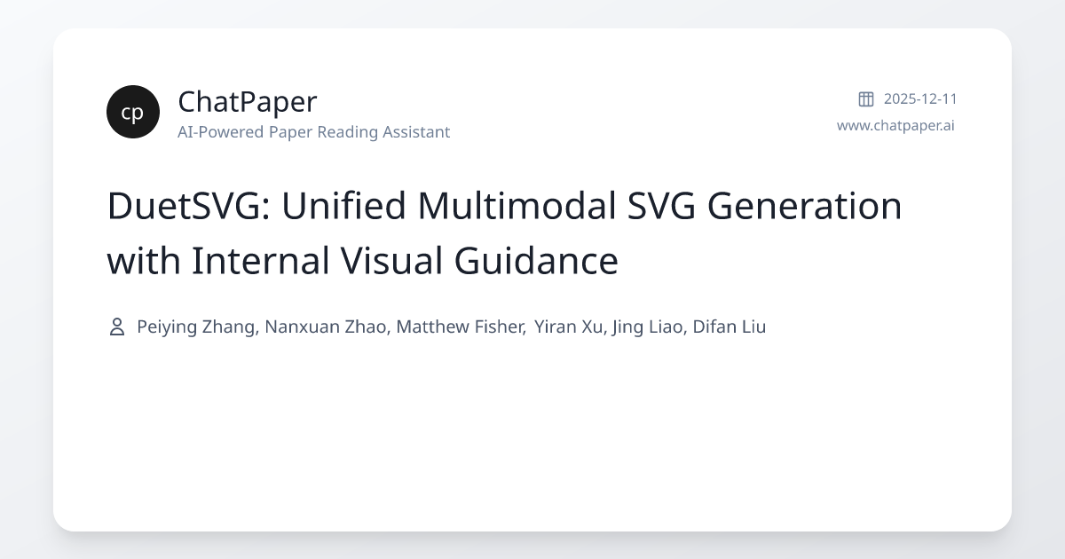 DuetSVG: Unified Multimodal SVG Generation with Internal Visual ...