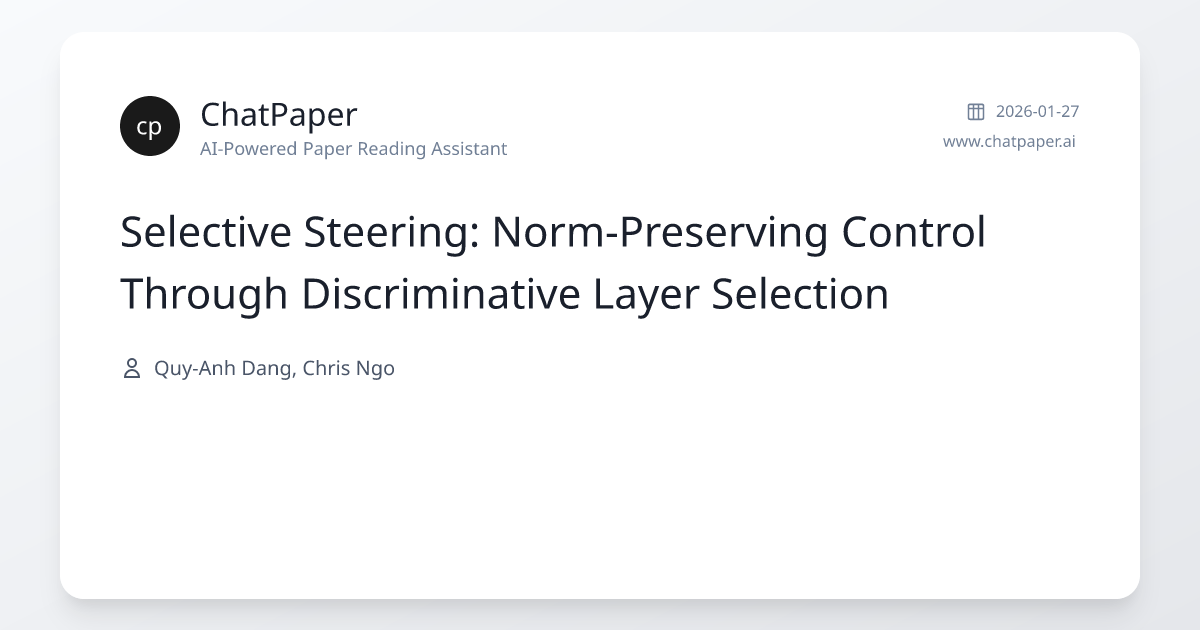 Selective Steering: Norm-Preserving Control Through Discriminative ...