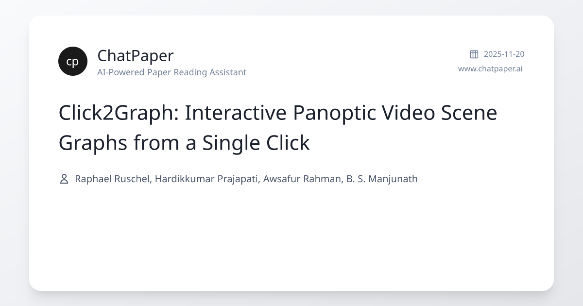 Click2Graph: Interactive Panoptic Video Scene Graphs from a Single ...