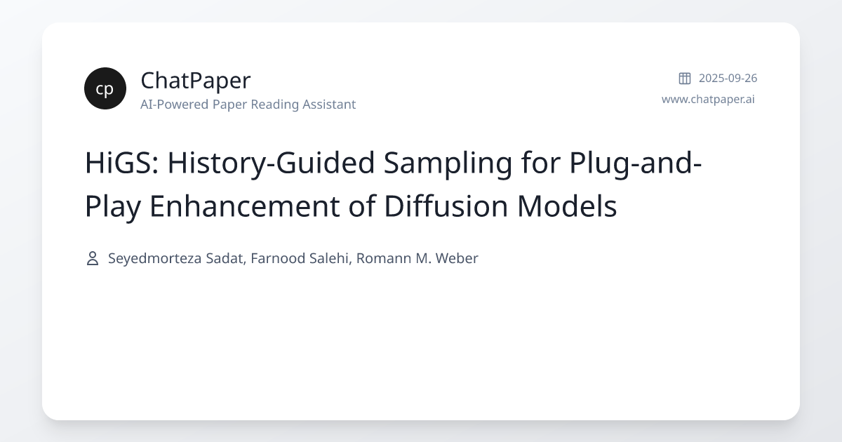 HiGS: History-Guided Sampling for Plug-and-Play Enhancement of ...