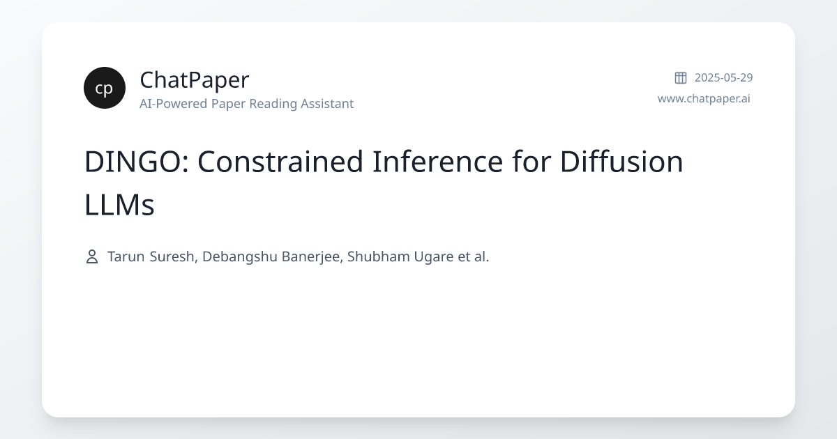 DINGO: Constrained Inference for Diffusion LLMs - Paper Details