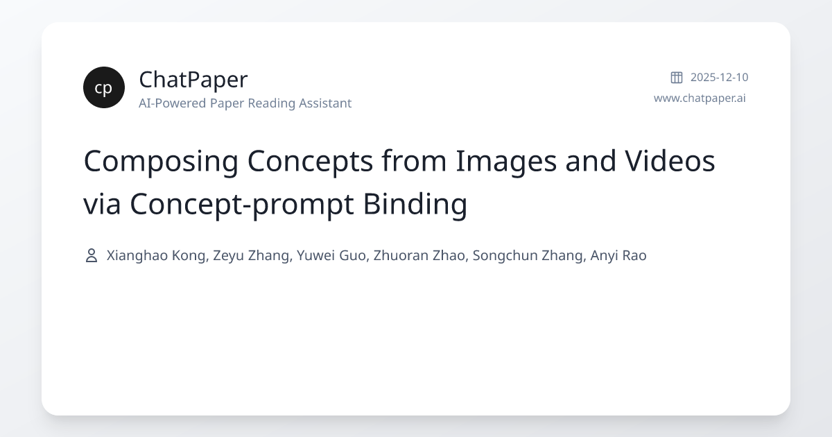 Composing Concepts from Images and Videos via Concept-prompt Binding ...