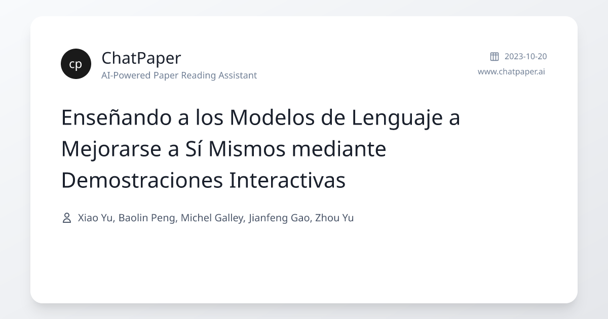 Enseñando a los Modelos de Lenguaje a Mejorarse a Sí Mismos mediante ...
