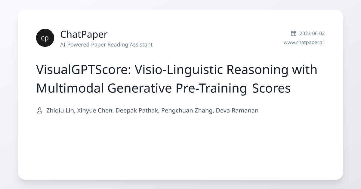 VisualGPTScore: Visio-Linguistic Reasoning with Multimodal Generative ...
