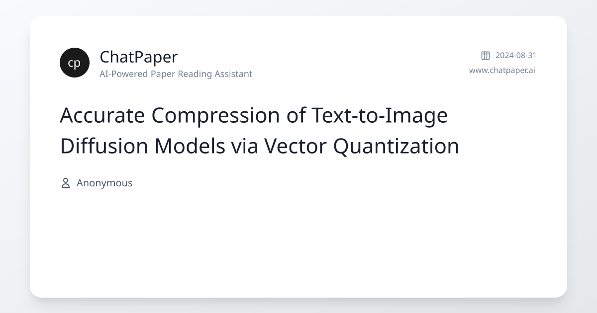 Accurate Compression of Text-to-Image Diffusion Models via Vector ...