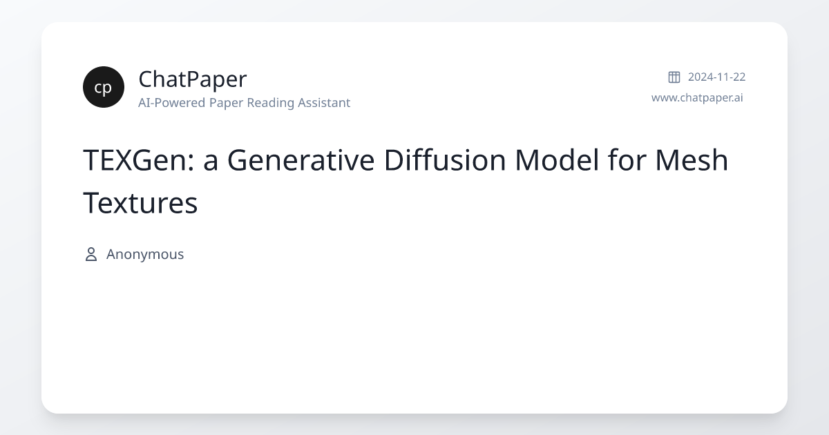 TEXGen: a Generative Diffusion Model for Mesh Textures - Paper Details