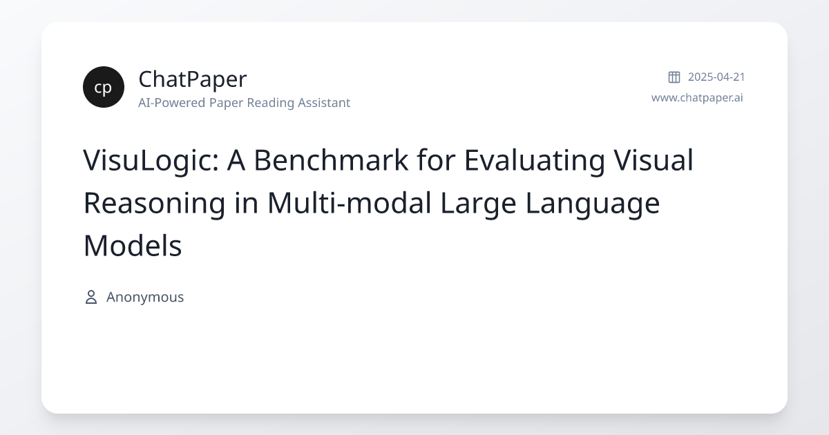 VisuLogic: A Benchmark for Evaluating Visual Reasoning in Multi-modal ...