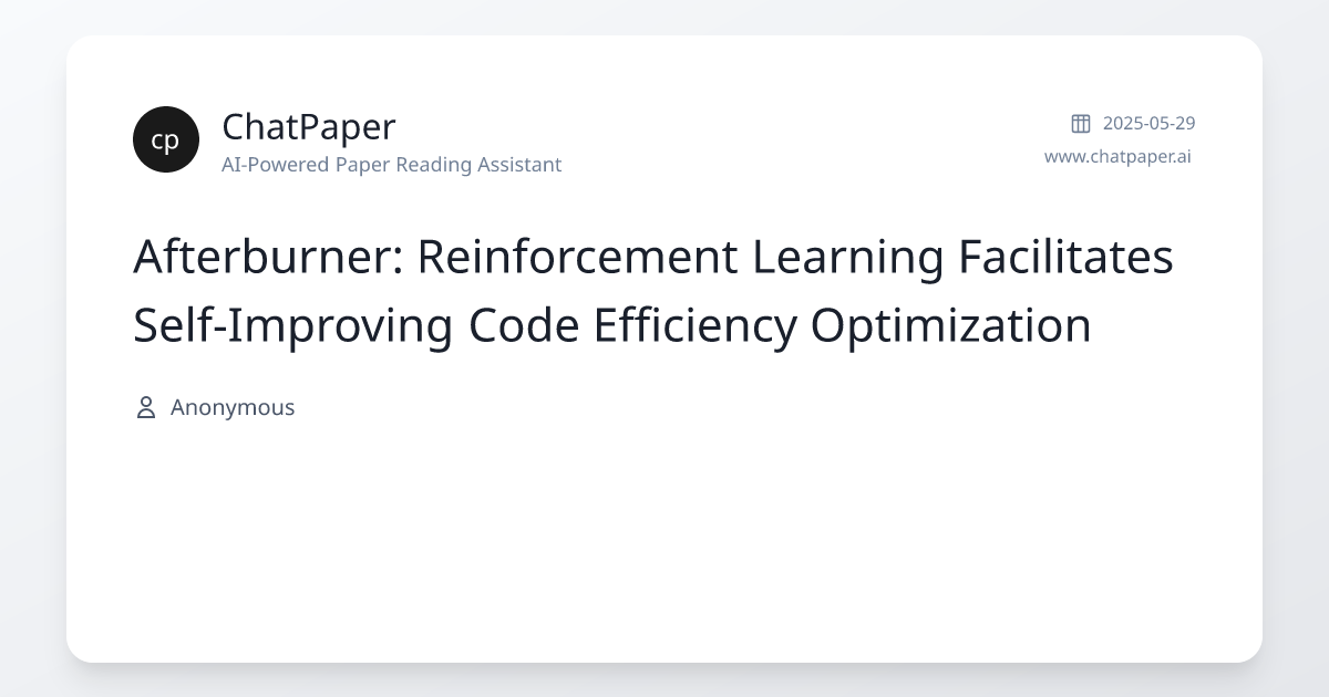 Afterburner: Reinforcement Learning Facilitates Self-Improving Code ...