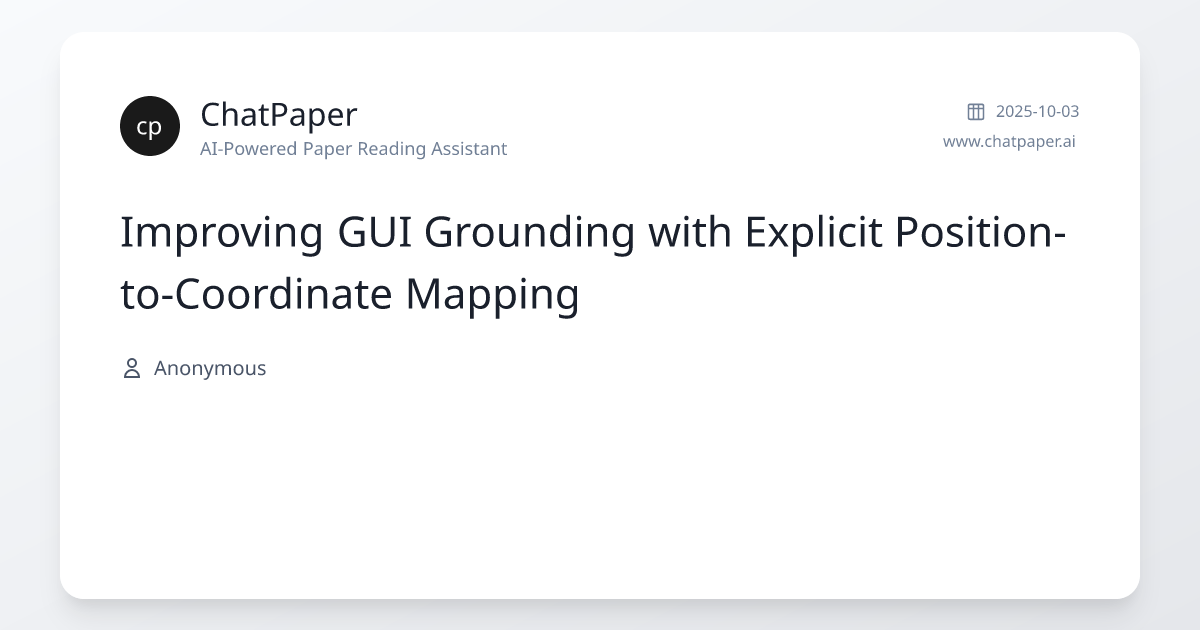 Improving GUI Grounding with Explicit Position-to-Coordinate Mapping ...