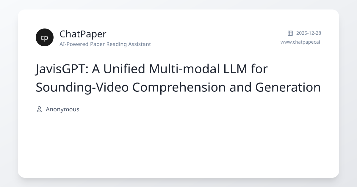 JavisGPT: A Unified Multi-modal LLM for Sounding-Video Comprehension ...